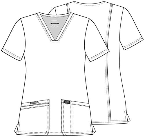 V-Neck Scrubs for Women Workwear Revolution, Soft Stretch, Easy Care WW620, L, Black
