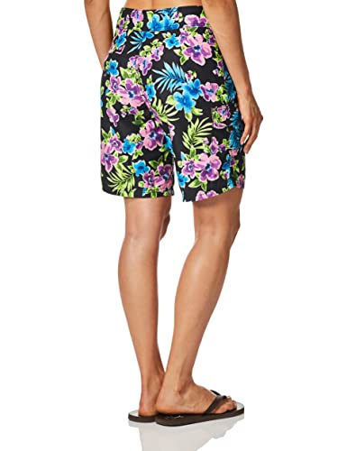 Kanu Surf Women's Oceanside UPF 50+ Active Swim Board Short (Reg & Plus Sizes), Katya Black/Blue, 10