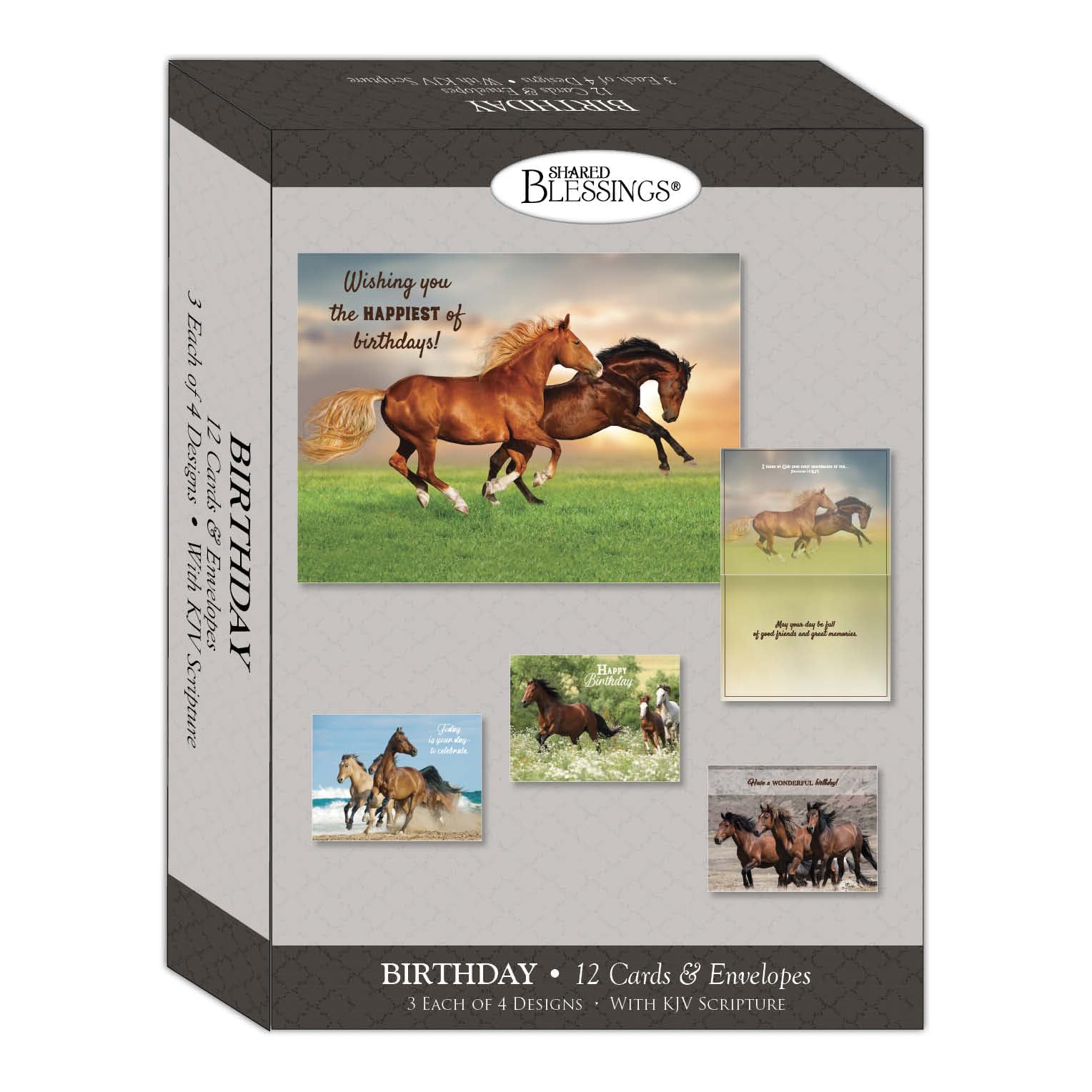 CPG Card-Boxed-Shared Blessings-Birthday Wild Horses (Box of 12)
