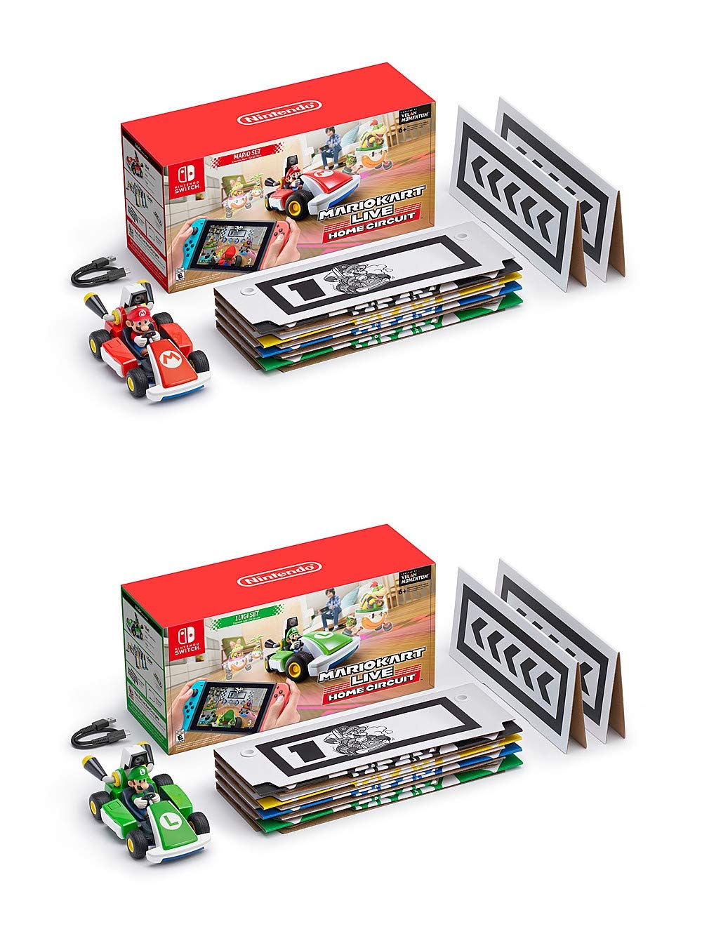 GALLIUMPI Newest Nintendo Mario Kart Live: Home Circuit - Mario Set and Luigi Set Edition - Family Holiday Gaming for Nintendo Switch or Switch Lite 10-in-1 Accessory Bundle for Nintendo Switch Lite