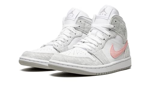 Jordan Womens WMNS Air 1 MID SE DN4045 001 Heather Grey/Pink - Size 9.5W