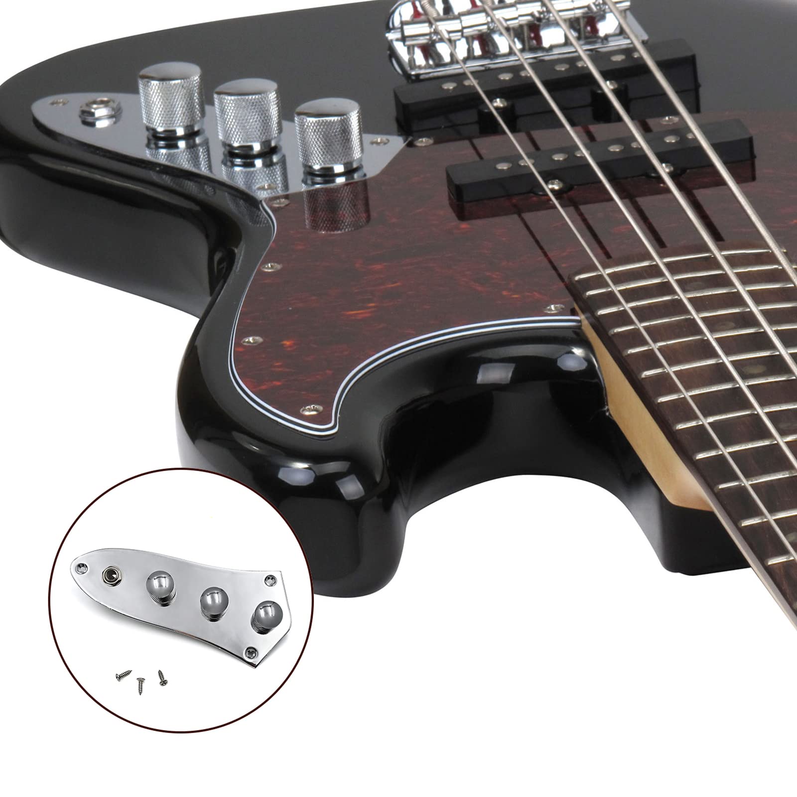 Prewired J Bass Wiring Harness Plate Set 1 Tone 2 Volumes 1 Jack Fully Loaded Control for Fender Electric Jazz Bass