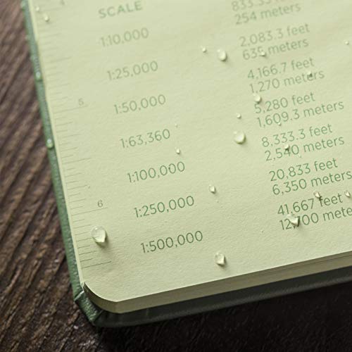 Rite in the Rain Weatherproof Hard Cover Notebook, 8 3/4" x 11 1/4", Green Cover, Universal Pattern (No. 970F-MX)