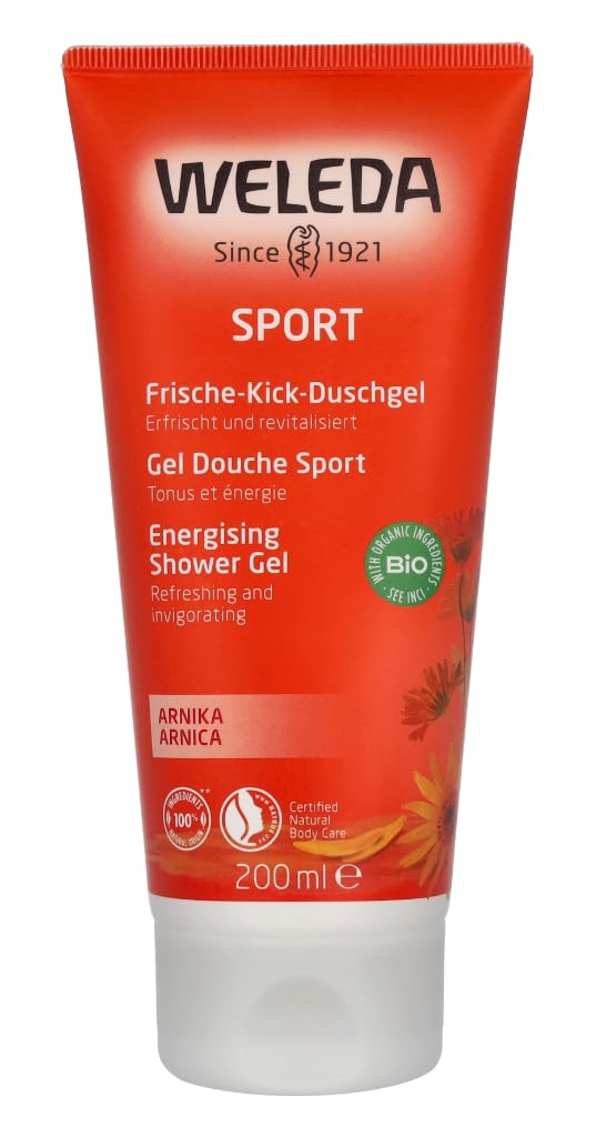 Weleda Sport Arnica Shower Gel, 6.8 Fluid Ounce, Plant Rich Cleanser with Arnica, Rosemary and Lavender
