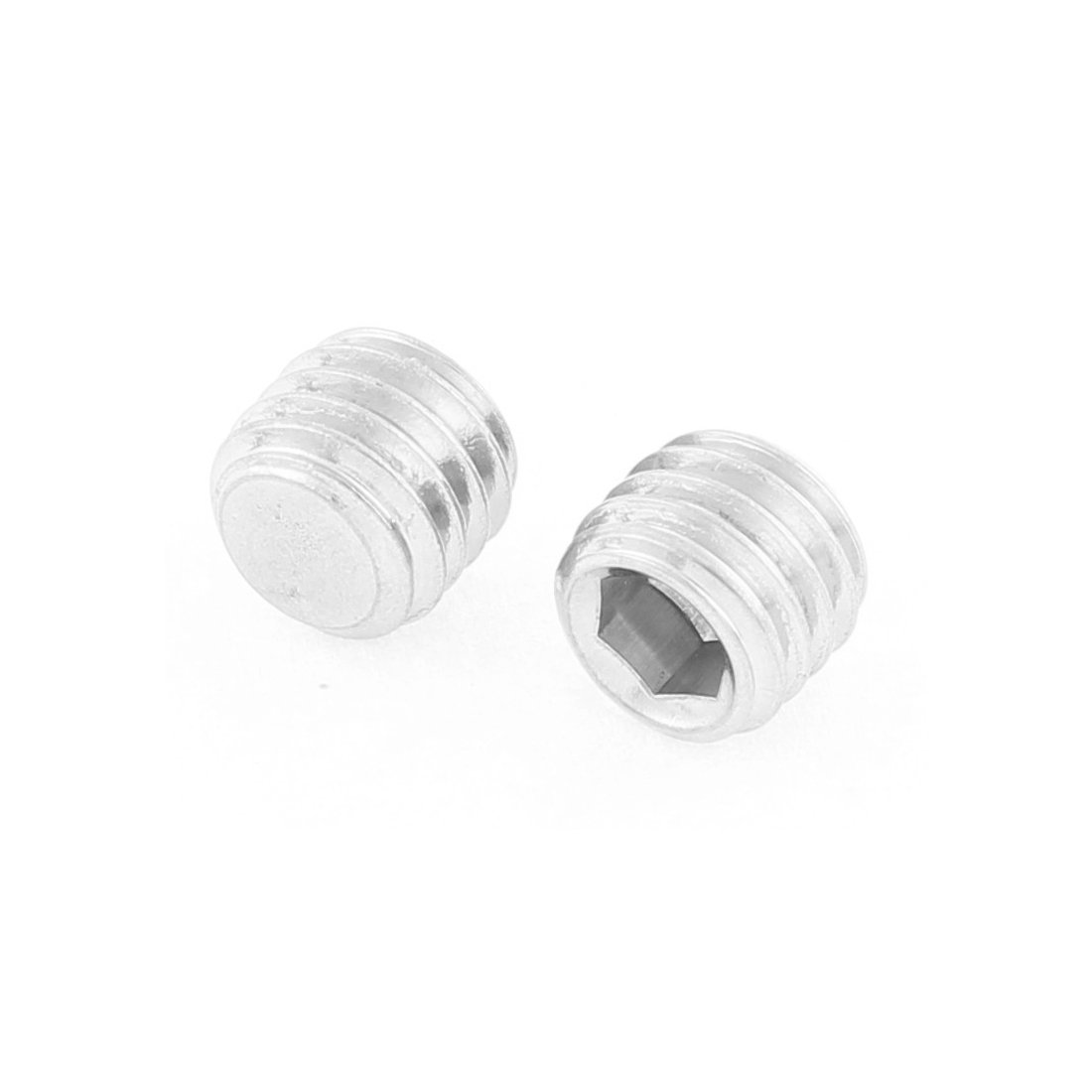 uxcell M10x8mm Metric 304 Stainless Steel Hex Socket Set Flat Point Grub Screws Silver Tone for Towel Rack Door Knob 20pcs