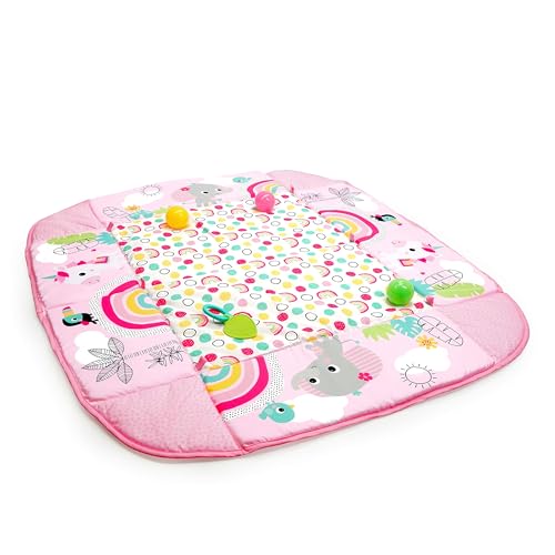 Bright Starts 5-in-1 Your Way Ball Play Baby Activity Play Gym & Ball Pit, Includes 7 Toys, Newborn to Toddler - Rainbow Tropics (Pink)
