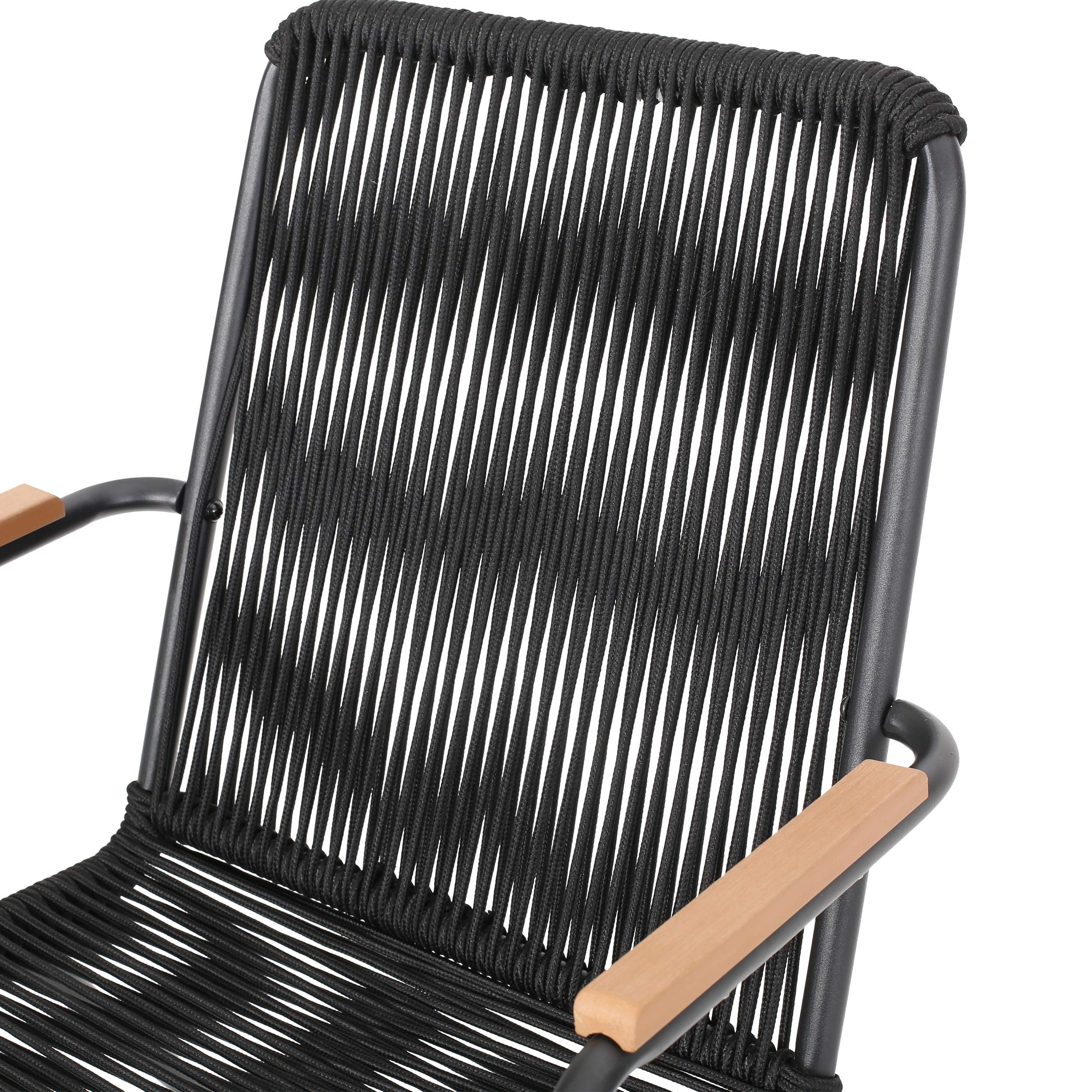 Christopher Knight Home Modern Rope Weave Club Chair (Set of 2), Black and Natural
