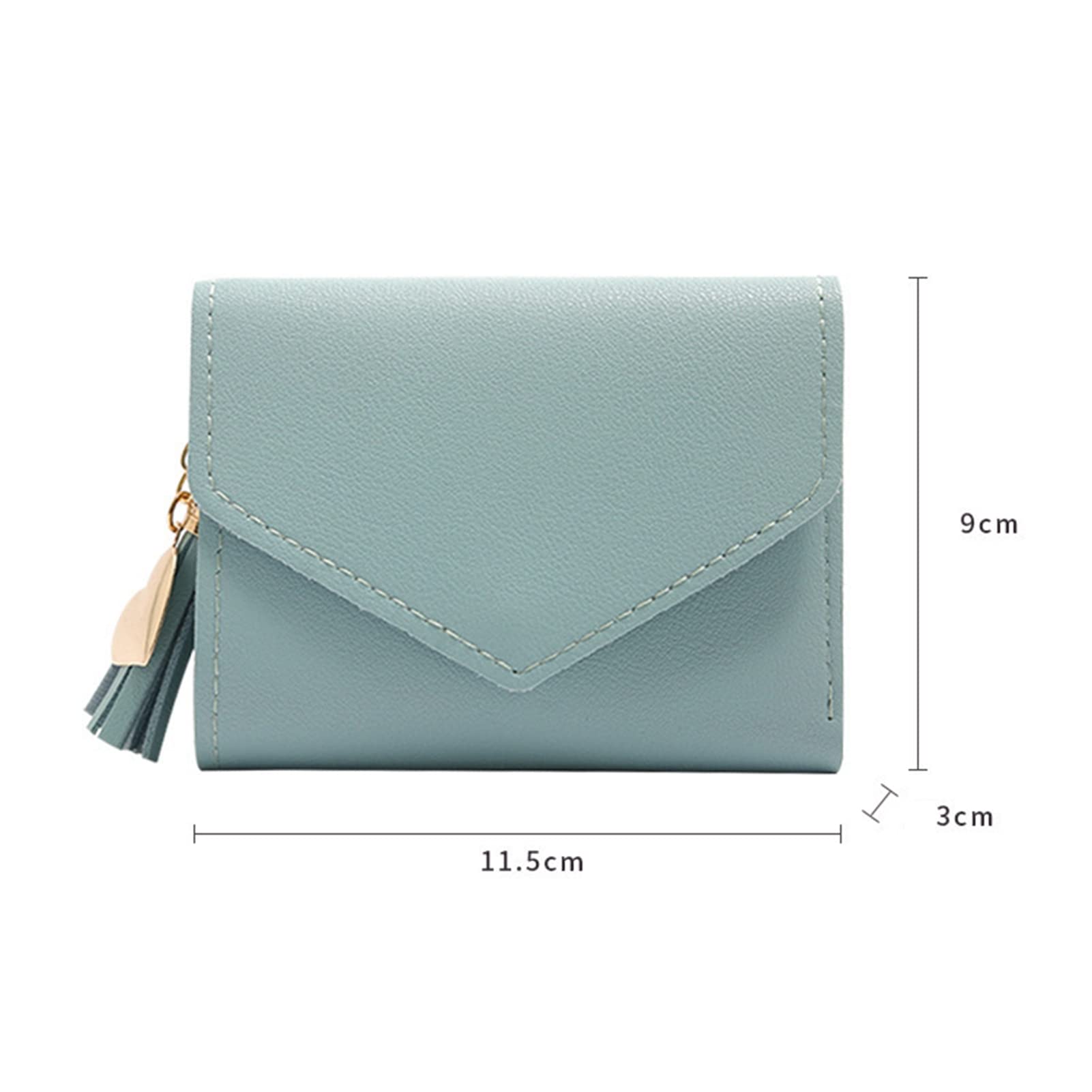 Card Holder Slim Wallet Eco-friendly Foldable Faux Leather Cash Card Holder Purse for Shopping Wallet,Light Green