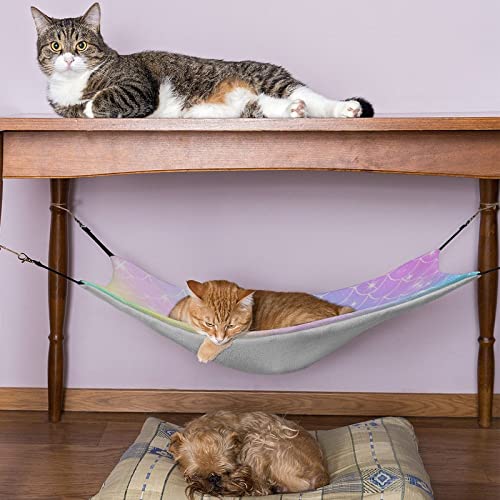 Gradient Star Fish Scales Pet Hammock Bed Guinea Pig Cage Hammock Small Animal Hanging Bed for Ferret, Chinchilla, Puppy and Other Small Animals