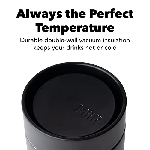 MiiR, 360 Traveler, Stainless Steel Double-Wall Vacuum Insulated Tumbler, Black, 16 Fluid Ounces
