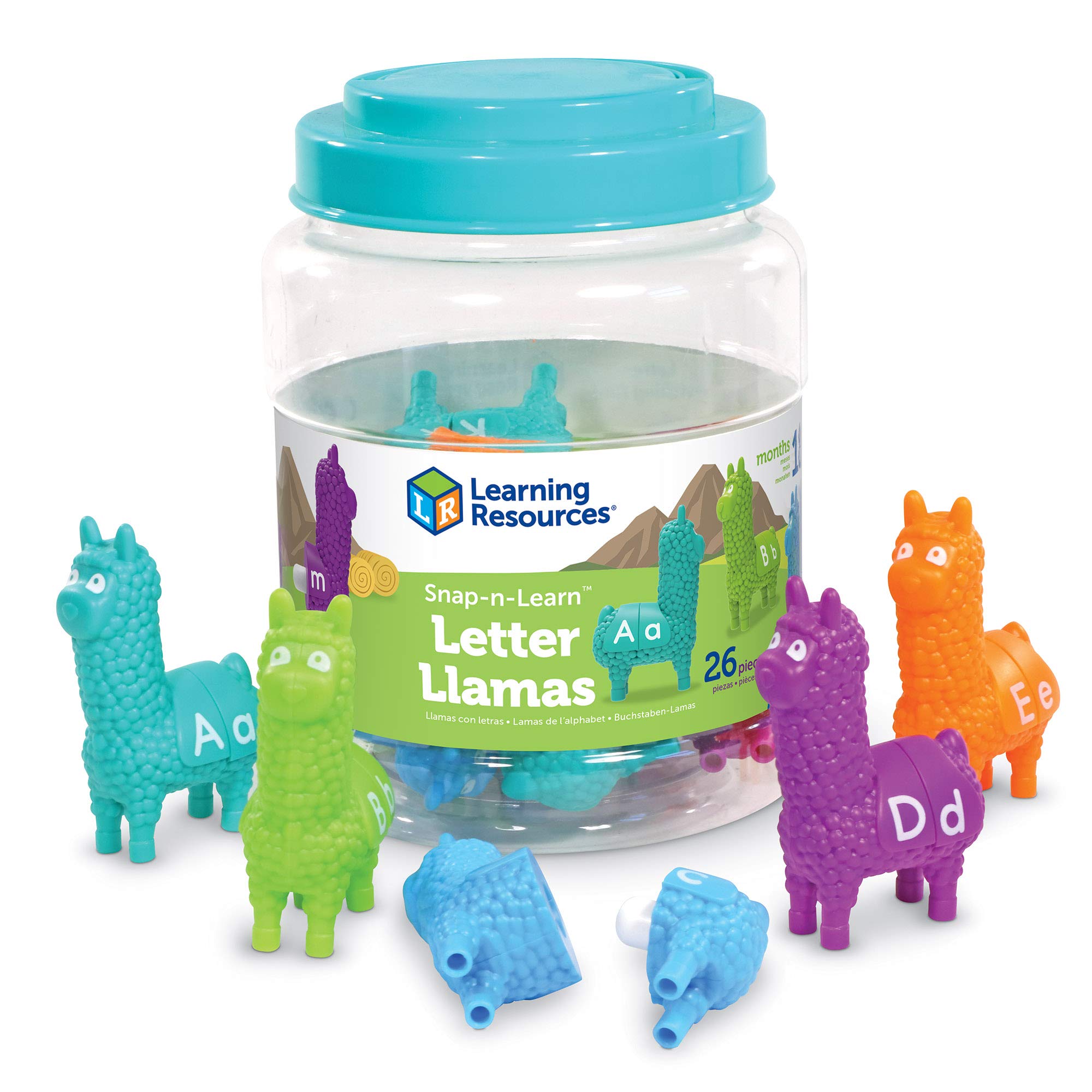 Learning Resources Snap-n-Learn Llamas - 26 Pieces, Ages 18 months Toddler Learning Toys, Alphabet Learning Toys for Toddlers, Preschool Learning Toys, ABC for Kids
