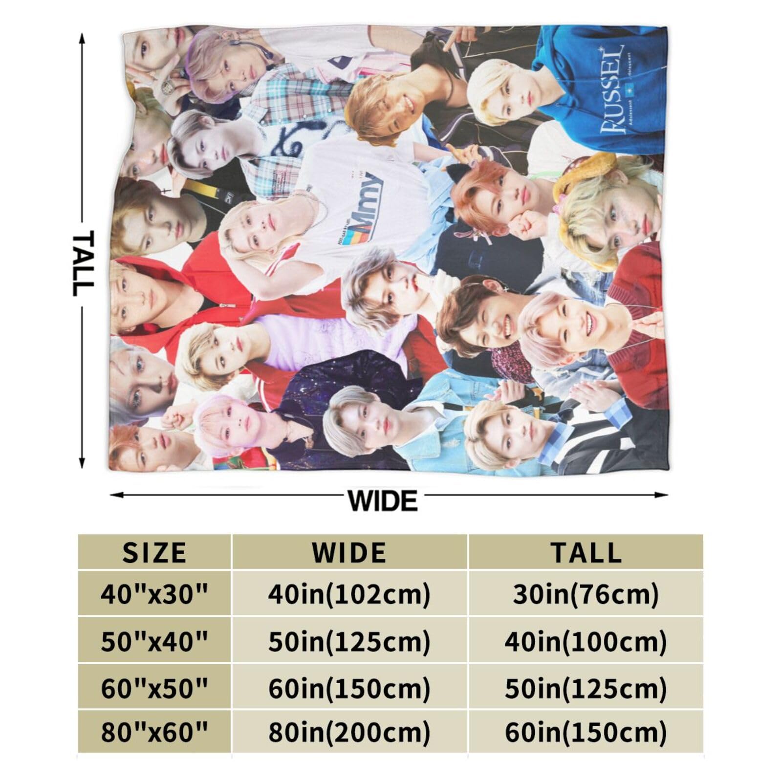 Blanket Stray Kids Lee Felix Soft and Comfortable Wool Fleece Throw Blankets for Sofa Office car Camping Yoga Travel Home Decoration Cozy Plush Beach Blanket Gift…