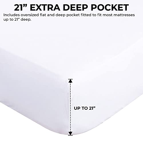 Tribeca Living BAMB300SSQUST 300 TC Rayon from Bamboo Deep Pocket Sheet Set, 4 Piece, Steel Grey