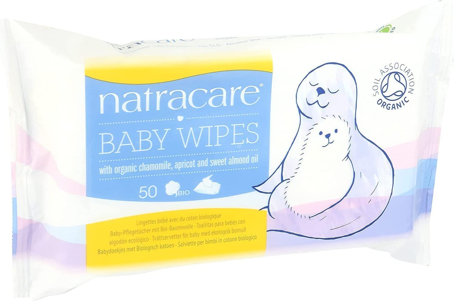 Natracare Organic Cotton Baby Wipes 50 ct (6-Pack)
