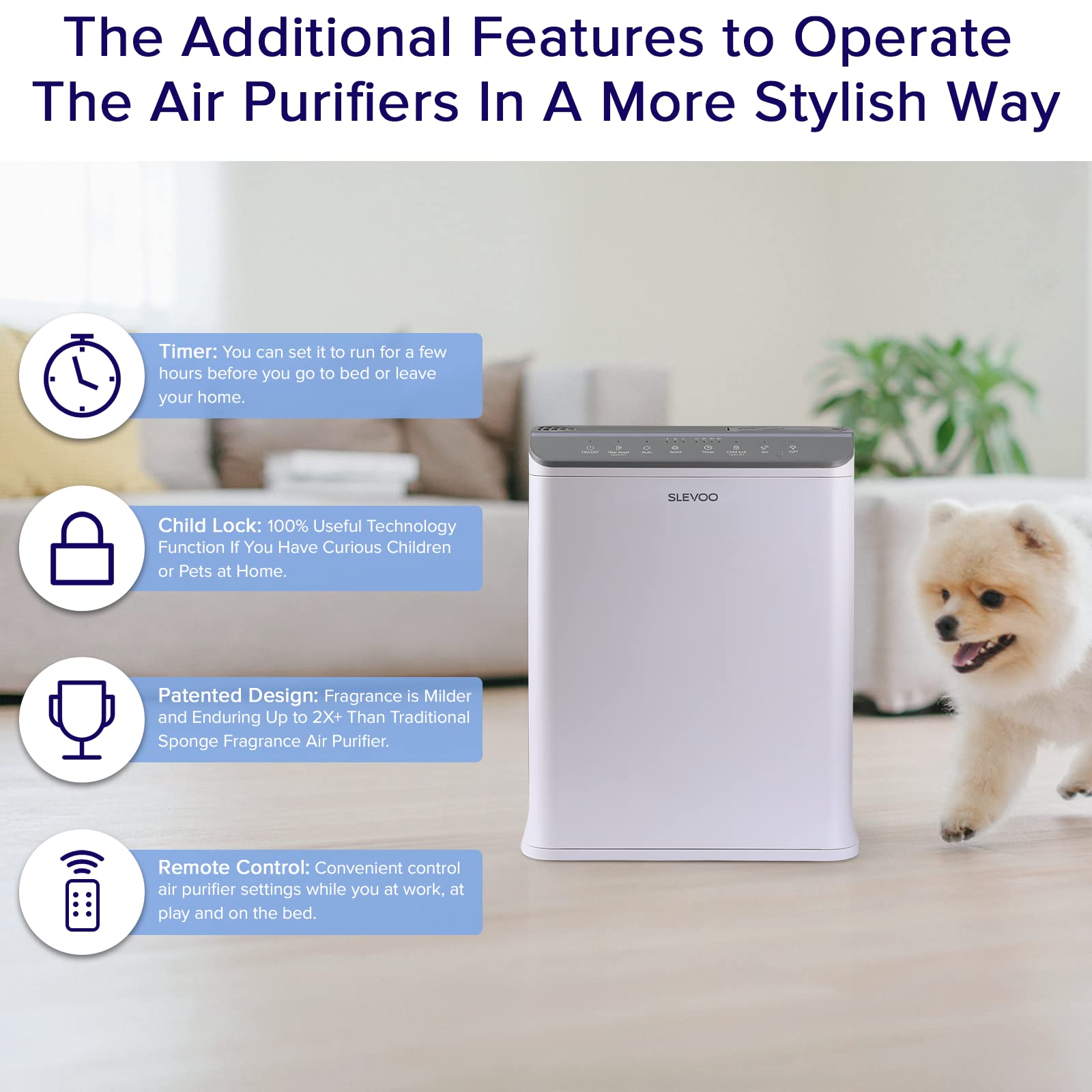 Slevoo Air Purifier Filter Replacement for BS-14, 3-in-1 HEPA Air Filter Replacement Compatible BS-14 HEPA Air Purifiers