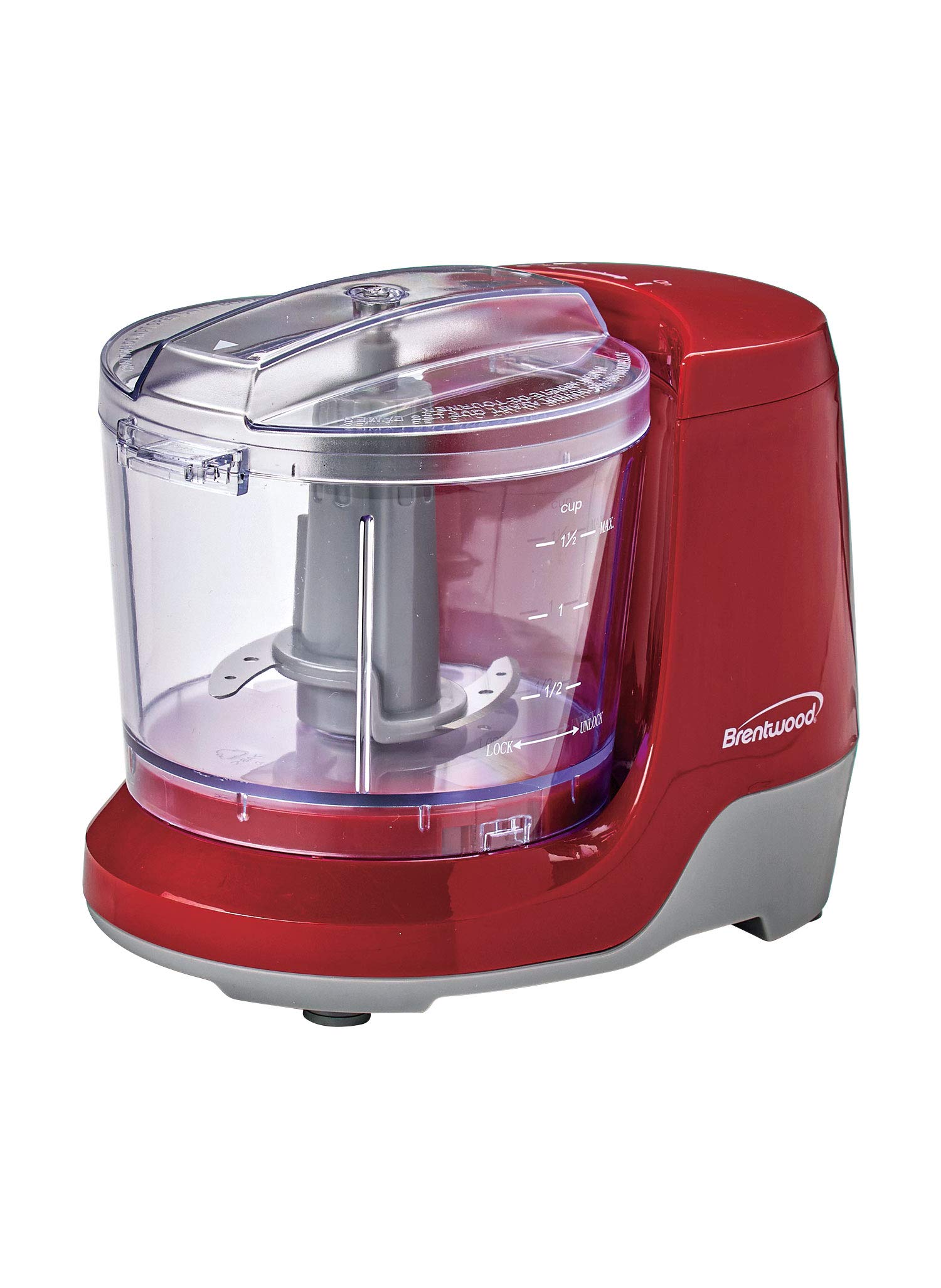 Brentwood MC-109R 1.5 Cup Mini Food Chopper, Red