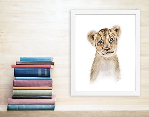 Baby Lion Nursery Print, African Safari Nursery Art, Brown, Beige - Various Sizes Available