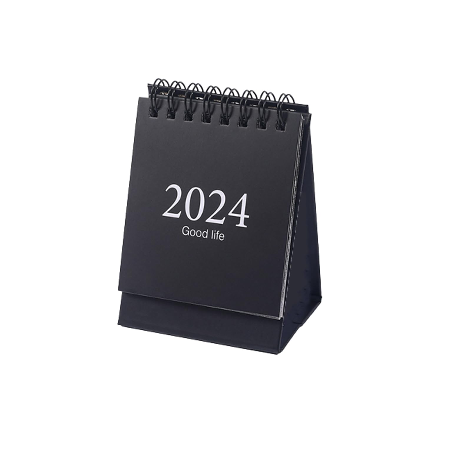 BinaryABC Small Desk Calendar 2023-2024,Mini Monthly Desk Calendar Planner,Mini Desktop Standing Flip Perpetual Calendar,New Year Party Supplies Gift (Black)