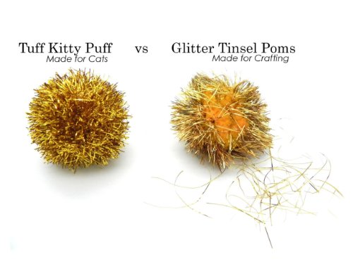 Tuff Kitty Puff Sparkle Ball Cat Toy - (1.5 inch) 12 Pak