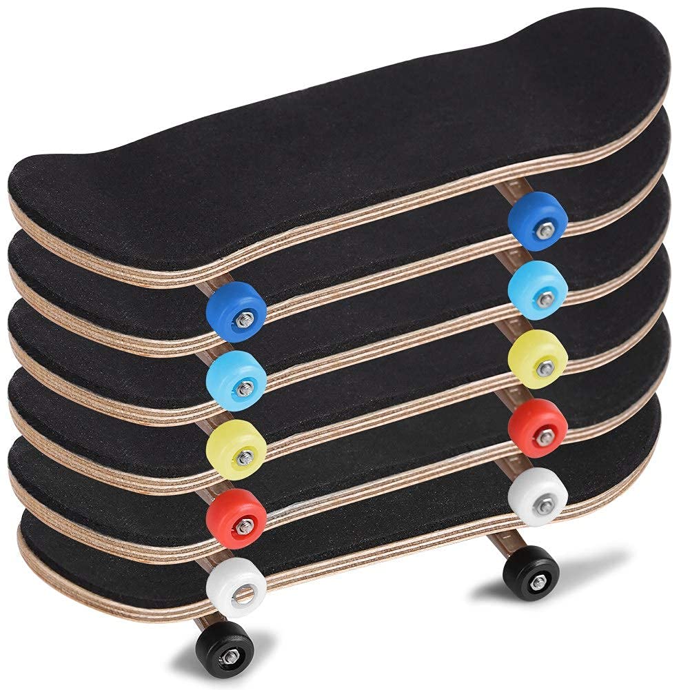 Weohoviy Finger Skateboard, Maple Wooden Fingerboard with Box Reduce Pressure and Ideal for Finger Skater, Kids (Light Blue)