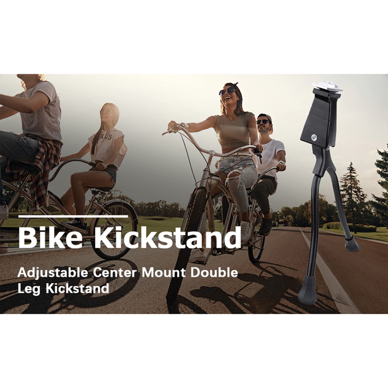 Bike Repair Stand Double Kickstand Floor Adjustable Road Bicycle Double Legs Parking Rack for Mount Road Bicycle 350mm x 250mm