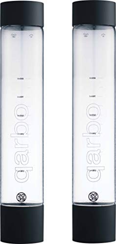 Twenty39 qarbo sparkling water maker with 4 bottles, and 3 aircharge caps (Black)
