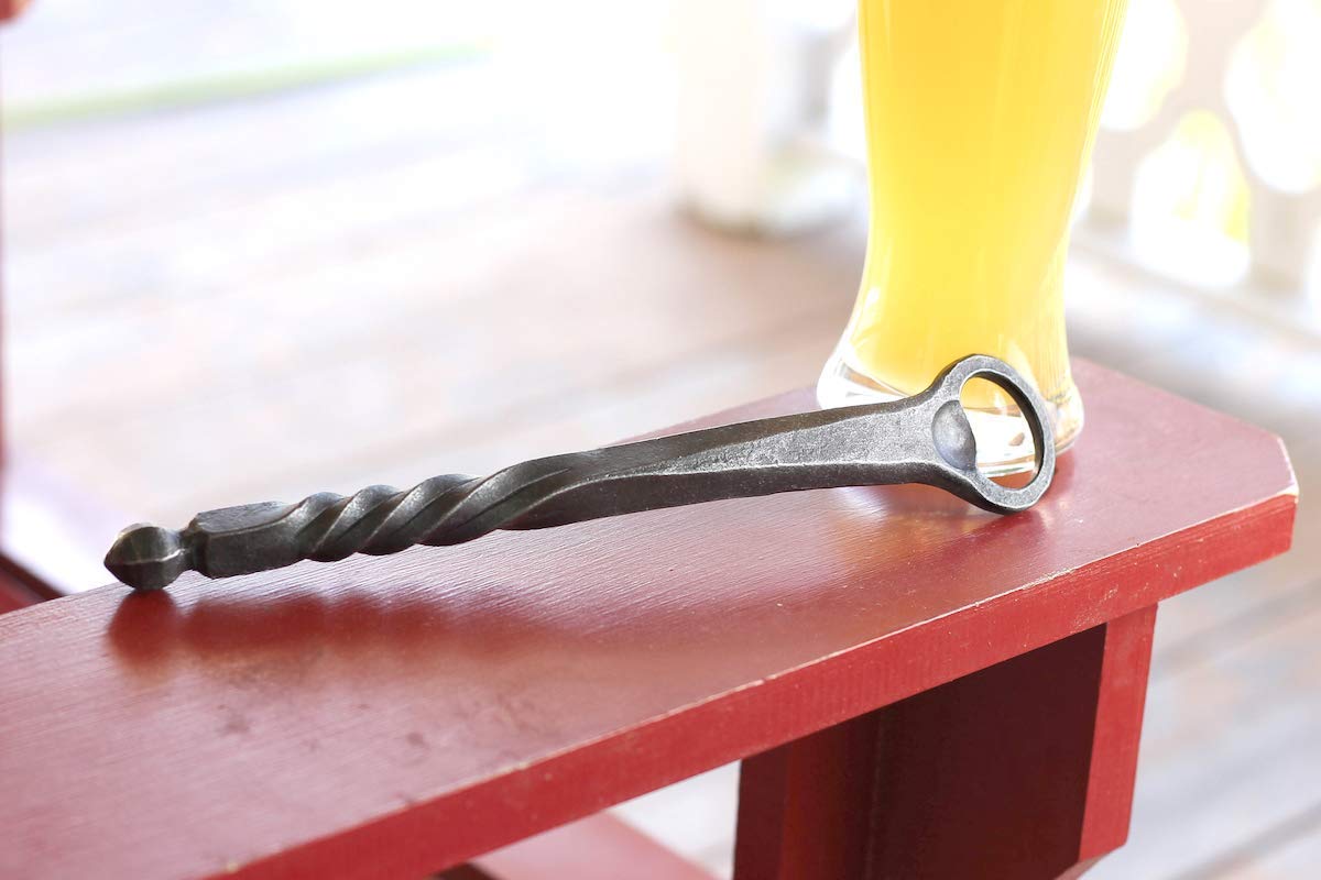 Bottle Opener - Black Dog Ironworks | Beer Opener, Hand Forged Iron Git for Men | Cool Gift for Him, Groomsmen, or Fathers Day | Legendary