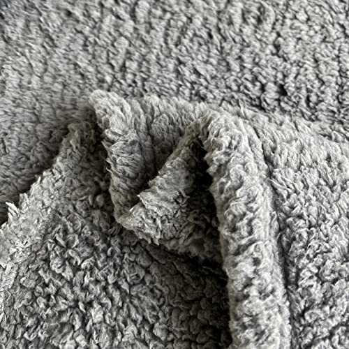 NEWCOSPLAY Sherpa Fleece Throw Blanket Plush Fluffy Cozy Lightweight Blanket for Bed Sofa Couch Travel (Grey, Twin(60"x80"))