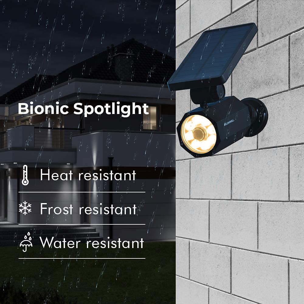 Bell+Howell Bionic Spotlight Warm Light Solar Lights Outdoor with Motion Sensor Super Bright 8 Bulb LED Lights Waterproof Landscape Spotlights for Patio Yard Garden Outdoor Lighting As Seen On TV