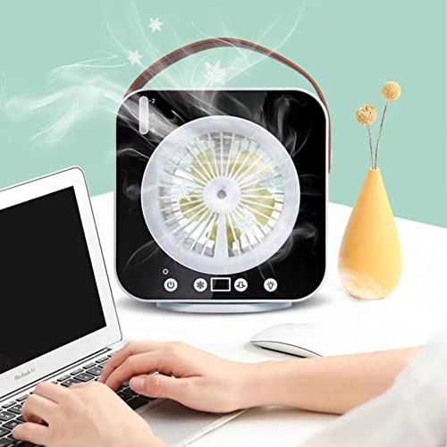Mini Portable Air Conditioner Fan, LED Touch Oscillation Evaporative Air Cooler Fan 3 Speeds, USB Rechargeable Battery Powered Air Conditioner with Humidifier for Room Home Office Camping
