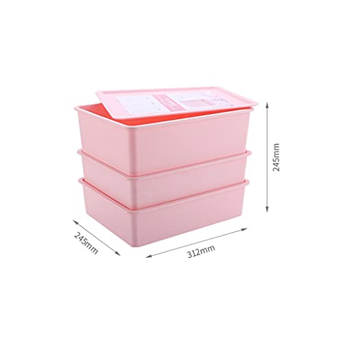 GAJUST Beautiful 3-Piece Set Underwear Storage Box with Closet Organizer Drawer for Underwear Socks Box Bra Organizer with Cover/Pink/245 * 245 * 212Mm