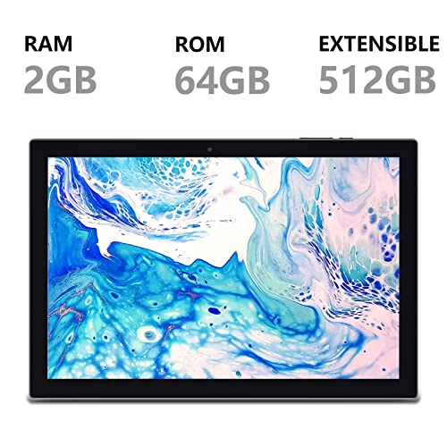 BYANDBY 10 inch Tablets,Android 11.0 Tablets, 64GB ROM (512GB Expandable Storage) Quad Core Processor, IPS Touch Screen, 8MP Camera, WiFi, 6000mah Battery, (Black)
