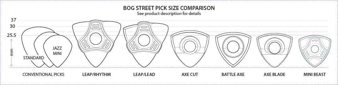 Bog Street LEAP SERIES Guitar Picks, Rhythm, Guitar Picks for Beginners & Hand Impairments (6-Pack)