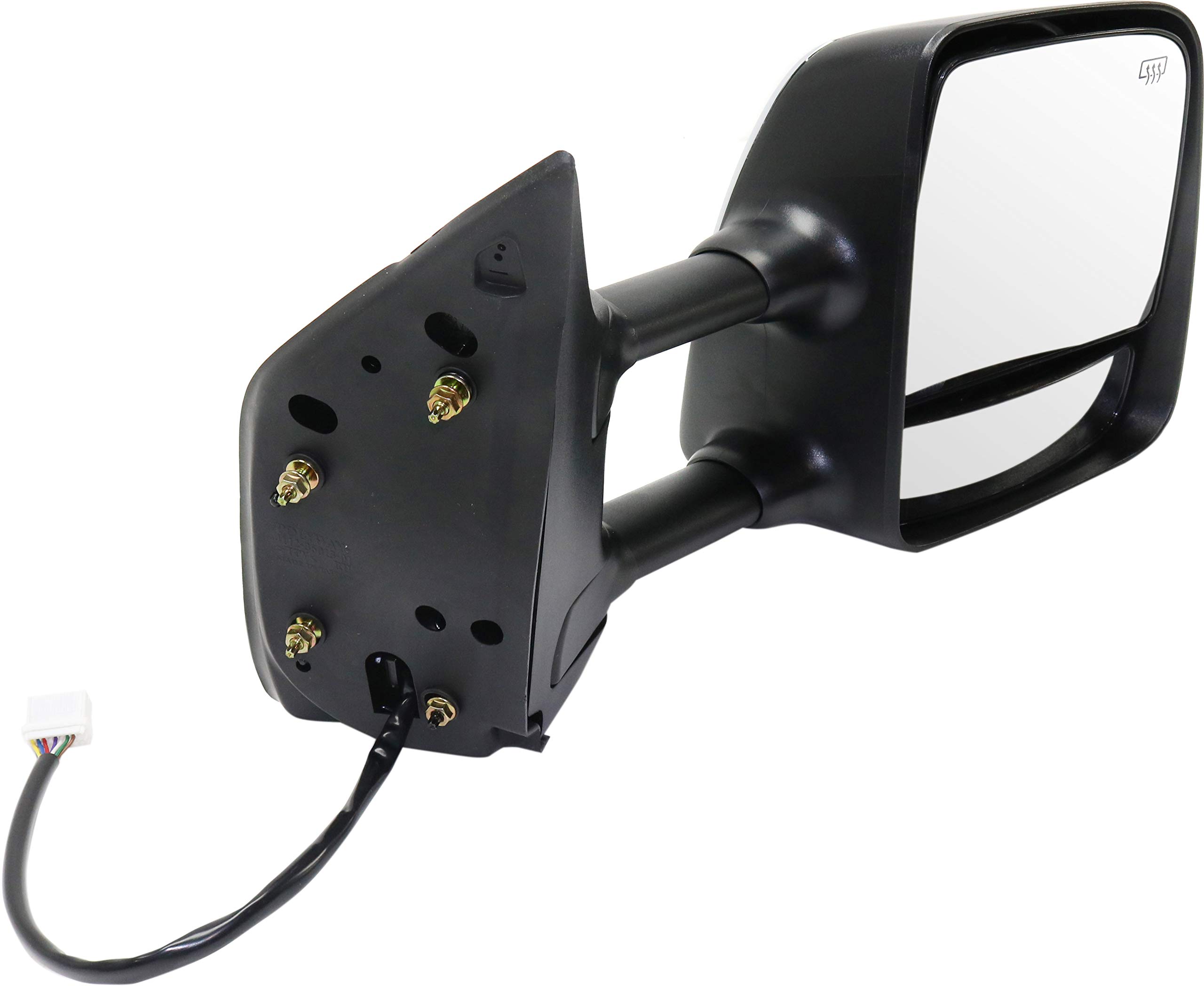Kool Vue Passenger Side Power Heated Towing Mirror for Nissan Titan 2004-2015 With Memory Chrome With Towing Package