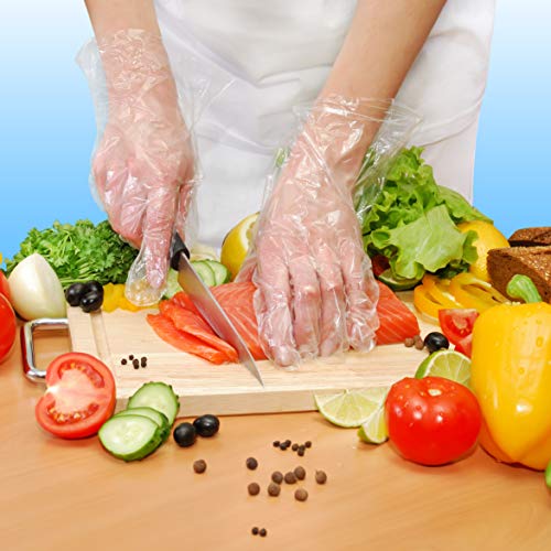 BYMORE 1200 Pcs Disposable Plastic Gloves Bulk, BPA & Latex Free Poly Gloves for Kitchen Food Handling Cooking Cleaning
