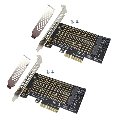 High Performance Durable 2x M.2 Drive Communicates Directly with the PCIe and/or SATA Bus Suitable for a PCIe x4, x8, or x16 slot Vicue