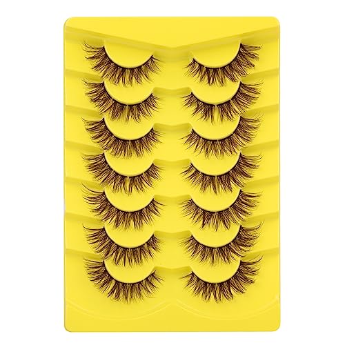Brown Lash Clusters Natural Looking 3D Wispy Brown Eyelash Extensions 56 Pcs DIY Fluffy Individual Lashes by Mavphnee