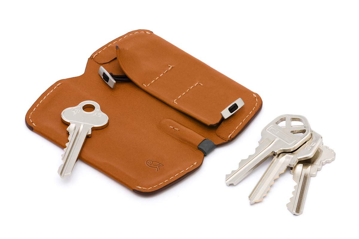 Bellroy Key Cover Plus, Second Edition (Slim Leather Key Organizer, Minimalist Bifold Design with Magnetic Closure, Holds 4-8 Keys) - Caramel