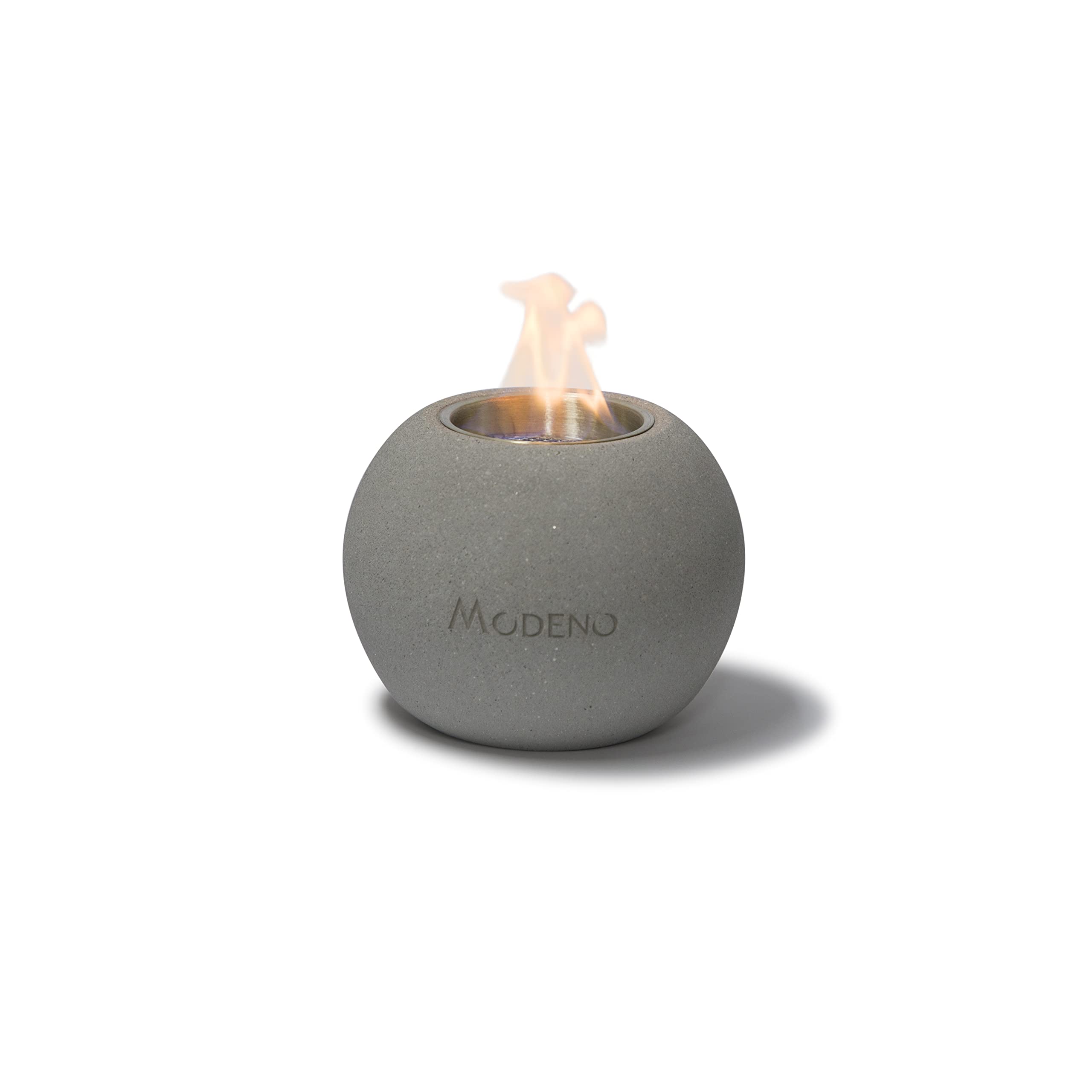 Bio Ethanol Fireplace Smokeless Portable Concrete Mini Tabletop Fire Pit Bowl Pot for Indoor Outdoor Garden Decor, 6.57in x 6.57in x 5.2in, Grey