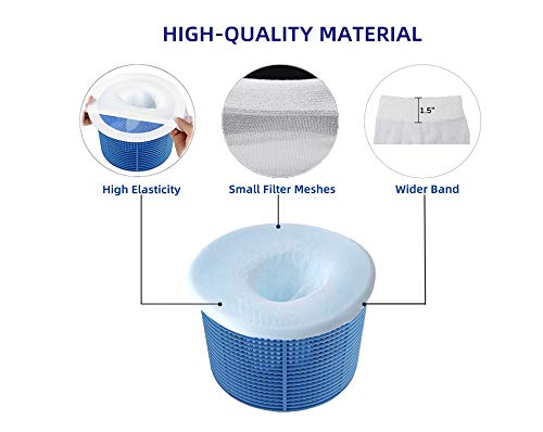 Bysameyee 30-Pack of Pool Skimmer Socks, Filter Pool & Spa Savers for Baskets Net and Skimmers to Protect Your Inground or Above Ground Pool, Skimmers Clean Debris and Leaves