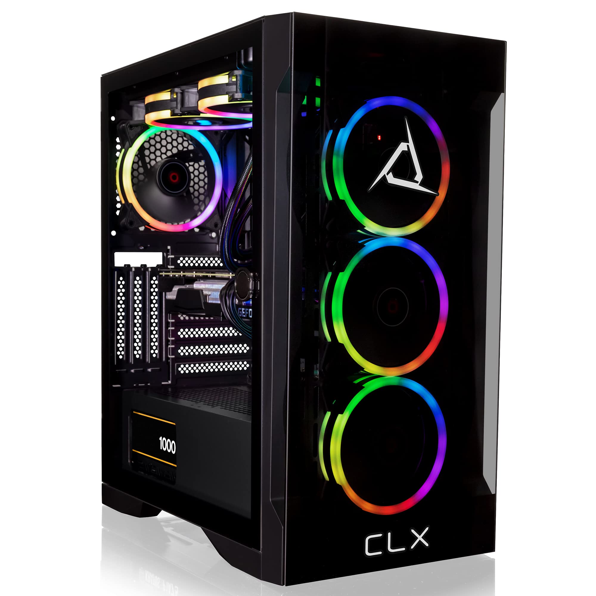 CLX Set VR-Ready Gaming Desktop - Liquid Cooled AMD Ryzen 9 7900X 4.7GHz 12-Core Processor,32GB DDR5 Memory,GeForce RTX 4090 24GB GDDR6X Graphics,1TB SSD,4TB HDD,WiFi,Windows 11 Home 64-bit,black
