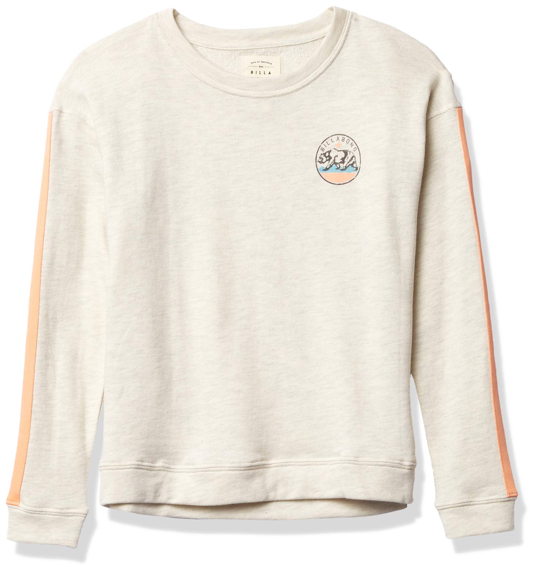 Billabong Girls' Cali Bear Sweatshirt, Ice Athletic Grey, X-Small