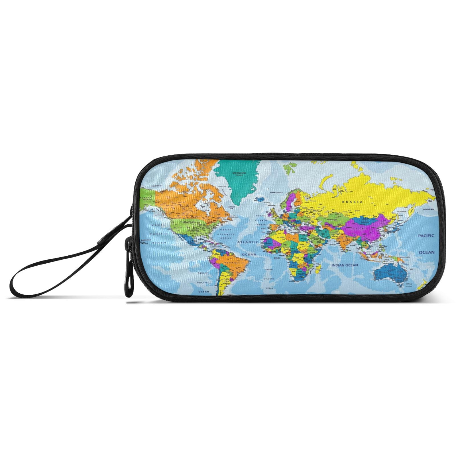 CHIFIGNO World Map Pencil Case Box, Large Pen Case, Large Pencil Boxes, Pencil Pouch for Kids