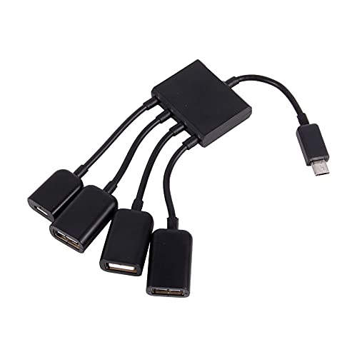 CHICIRIS Micro USB OTG Host Hub Splitter, USB Port Design Work Simultaneously Micro USB OTG Host Hub Cable Multi Functional for Office for Indoor