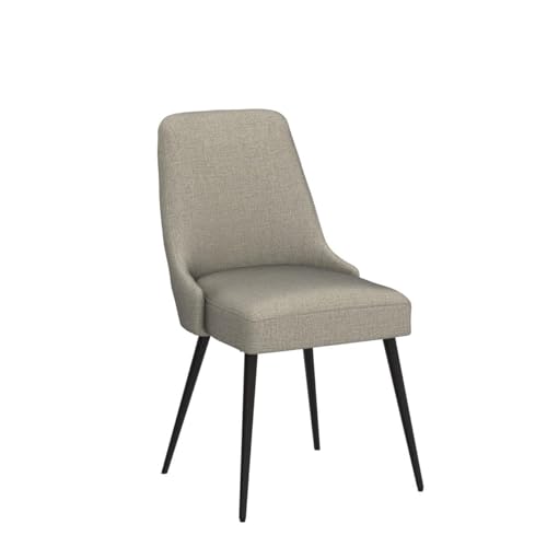 Ball & Cast Modern Kitchen Chair Upholstered Dining Chairs, Desk Chair Side Chair with Metal Legs, Brown Grey Set of 2