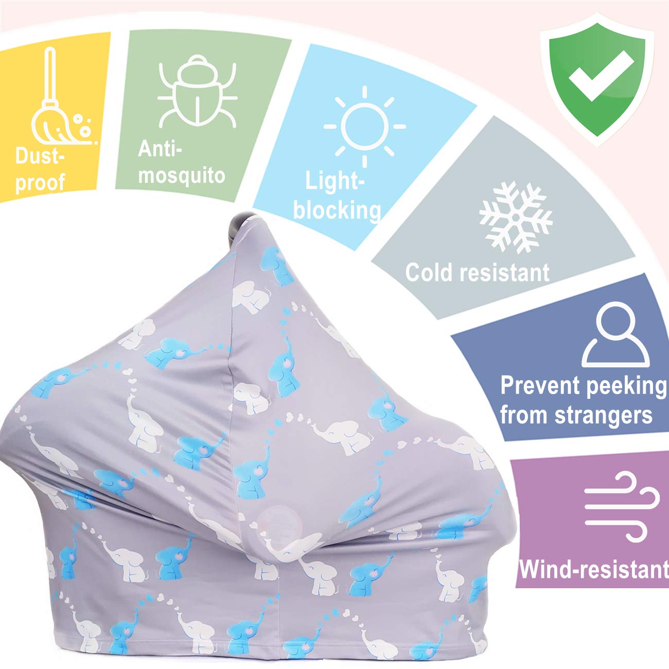 Bilncece Nursing Breastfeeding Cover - Multi use Baby Car seat Cover for Girls and Boys