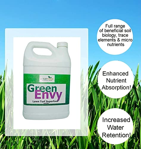 Green Envy Liquid Lawn Food / Fertilizer Concentrate for Any Grass Type (1 Gallon), Turf Care & Healthy Grass