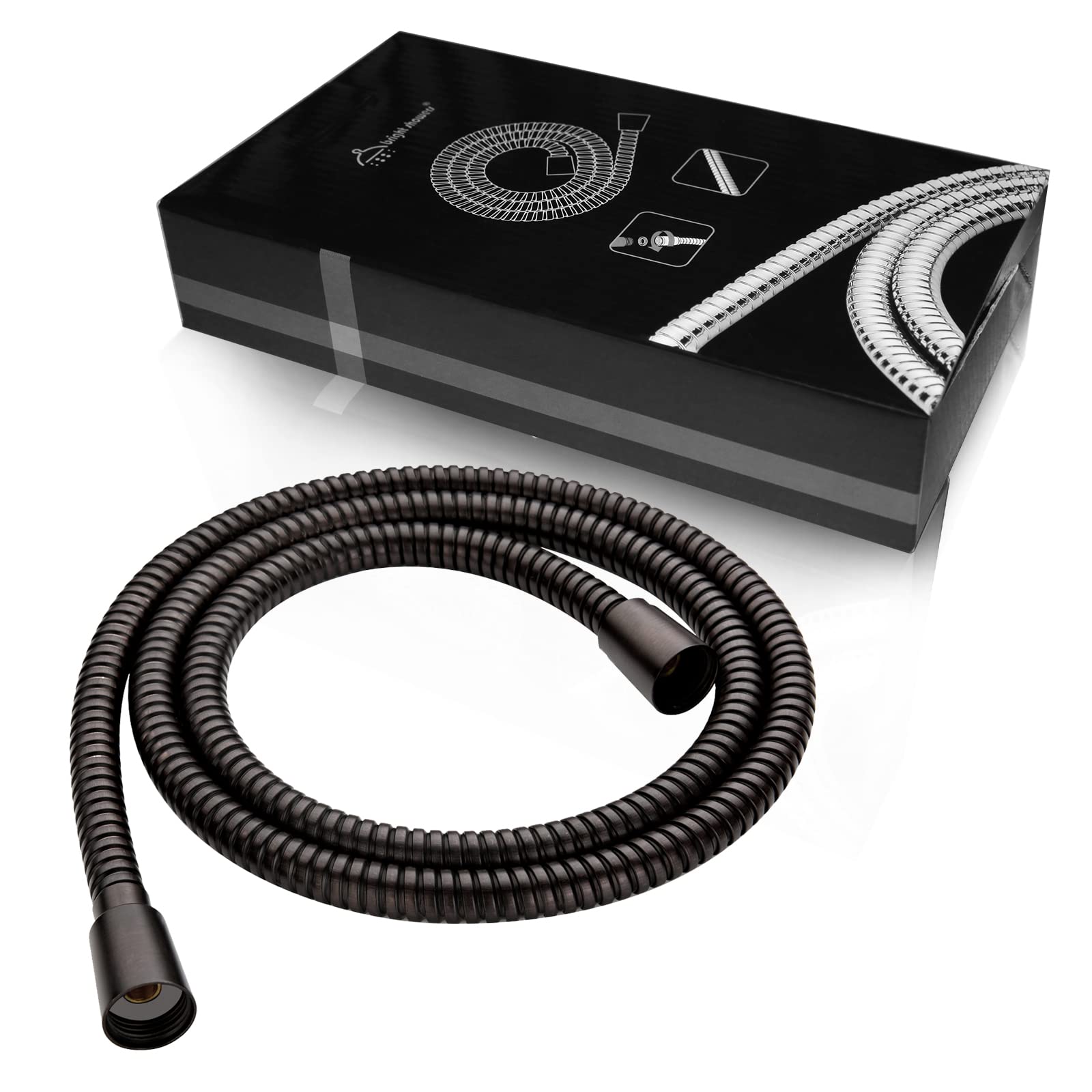 BRIGHT SHOWERS Shower Hose For Hand Held Shower Heads, 69 Inches Cord Extra Long Stainless Steel Hand Shower Hose, Ultra-Flexible Replacement Part with Brass Insert, Oil Rubbed Bronze