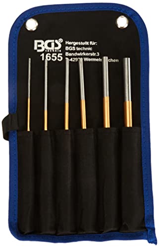BGS 1655 Pin Punch Set, Gold/Silver/Black, 3-10 x 200 mm, 6-Piece