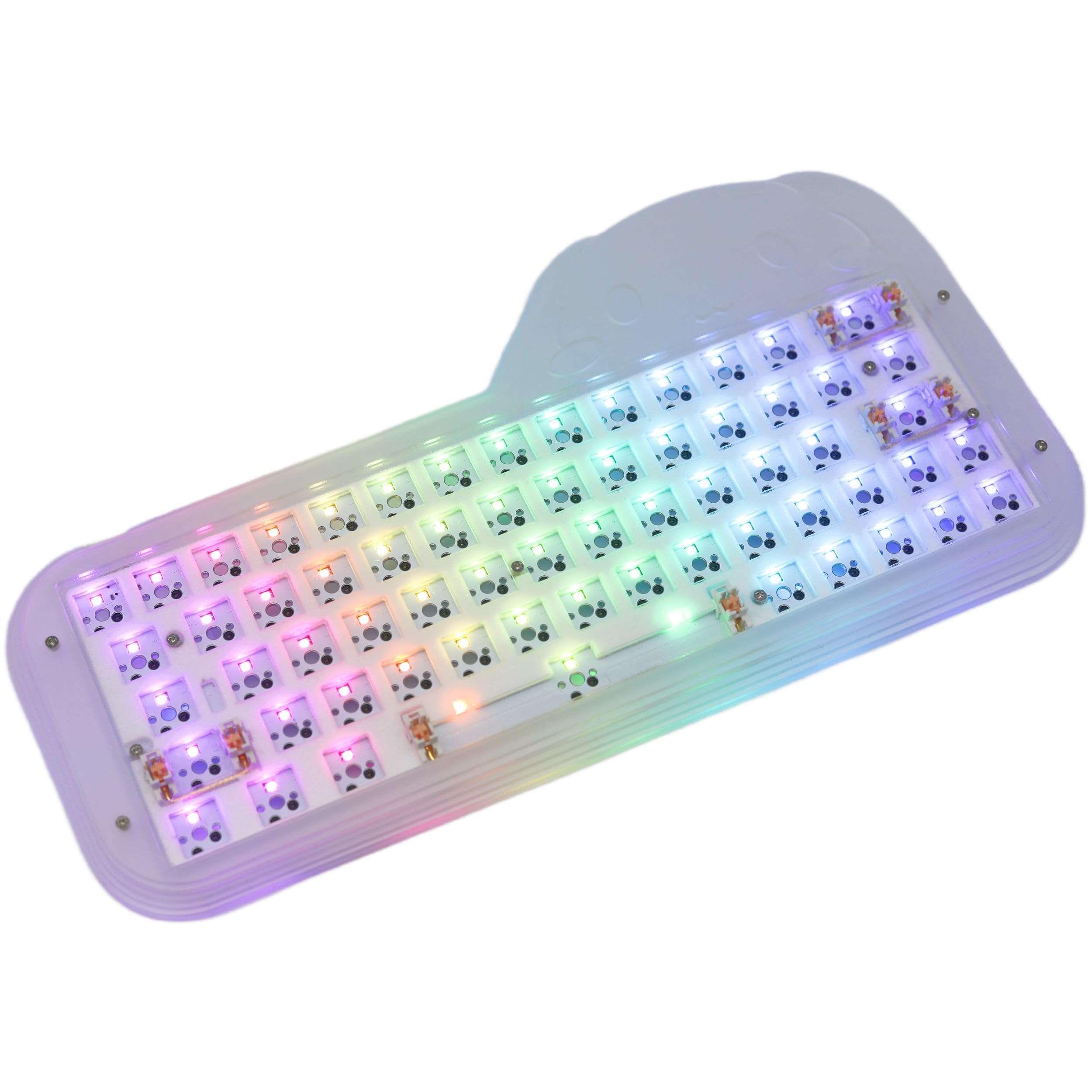 Cmokifuly Dog Cute Keyboard 60% Mini 64 Keys Mechanical Keyboard Kit,RGB Backlits Hotswap 5pin Socket Type-C Wired DIY Keyboard PCB Plate Stacked Case,Programmable VIA Gaming Keyboard Kit (Dog)